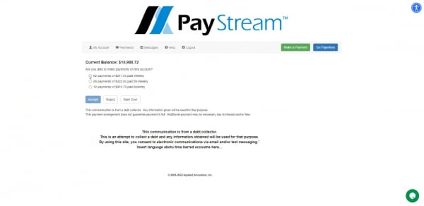 PayStream Virtual Collector - Applied Innovation Consumer Portal